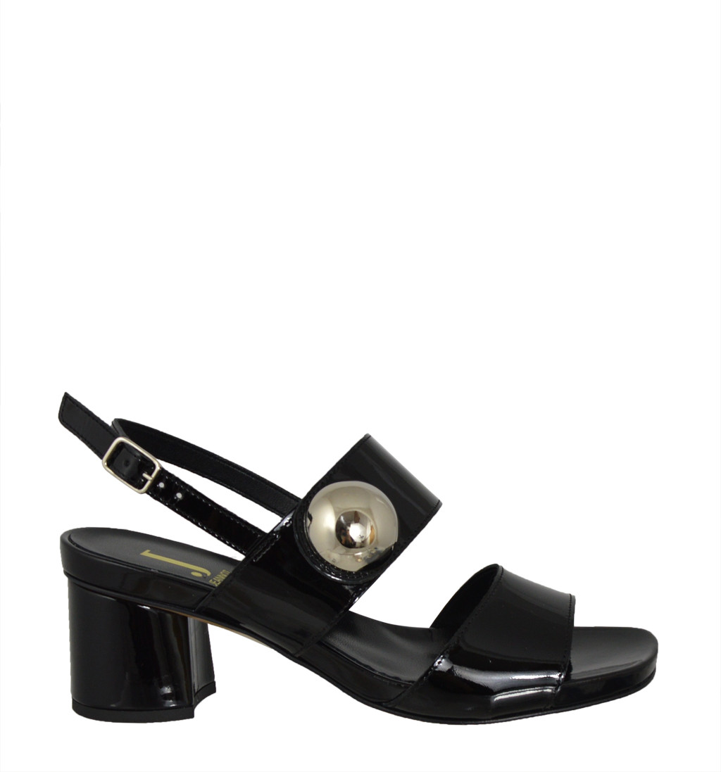 Jeannot scarpe donna | Sandali con tacco in pelle nera | Spedizione ...