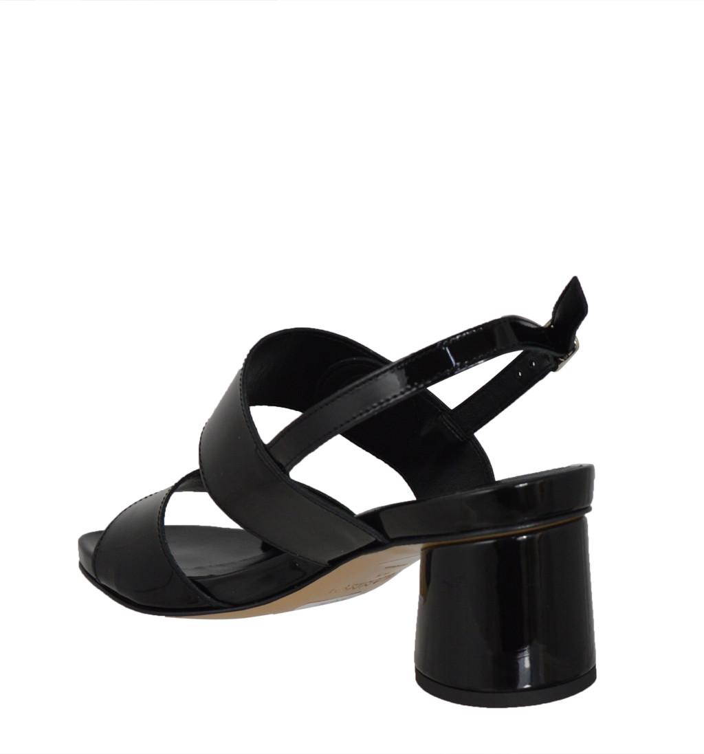 Jeannot scarpe donna | Sandali con tacco in pelle nera | Spedizione ...