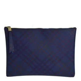 Pochette Gum con fantasia tartan blu